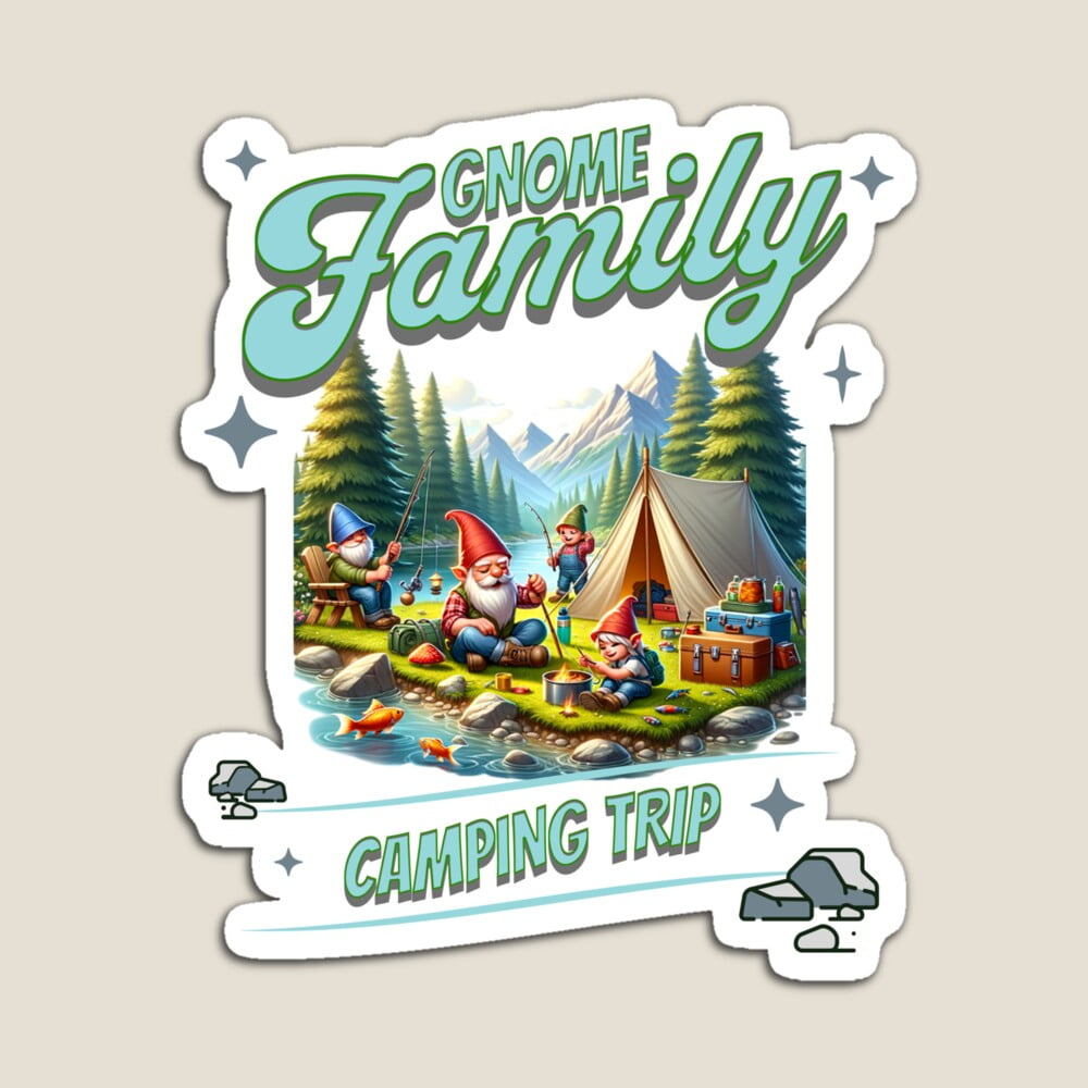 DOPASTICKER Camping With My Gnomies - Gnome Family Camping Trip Sticker ...