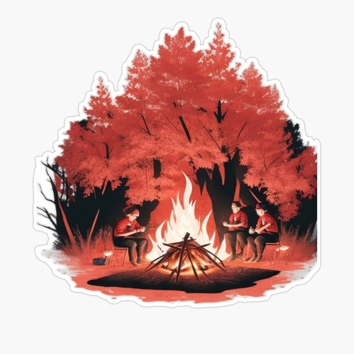 DOPASTICKER Campire Team Sticker, Phone Sticker Water Bottle Sticker ...