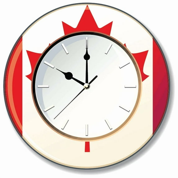 DOPASTICKER Cana.Da Clock With National Flag Car Bumper Sticker Decal ...
