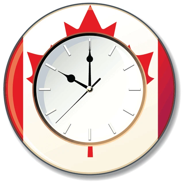 DOPASTICKER Canada Clock With National Flag Sticker Decal Phone Decal ...