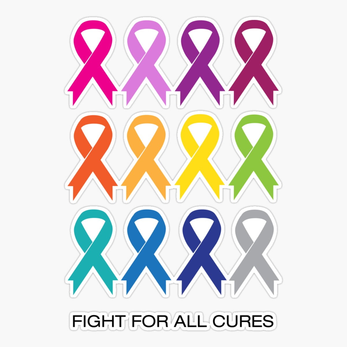 DOPASTICKER Cancer Ribbons Sticker, Phone Sticker Water Bottle Sticker ...