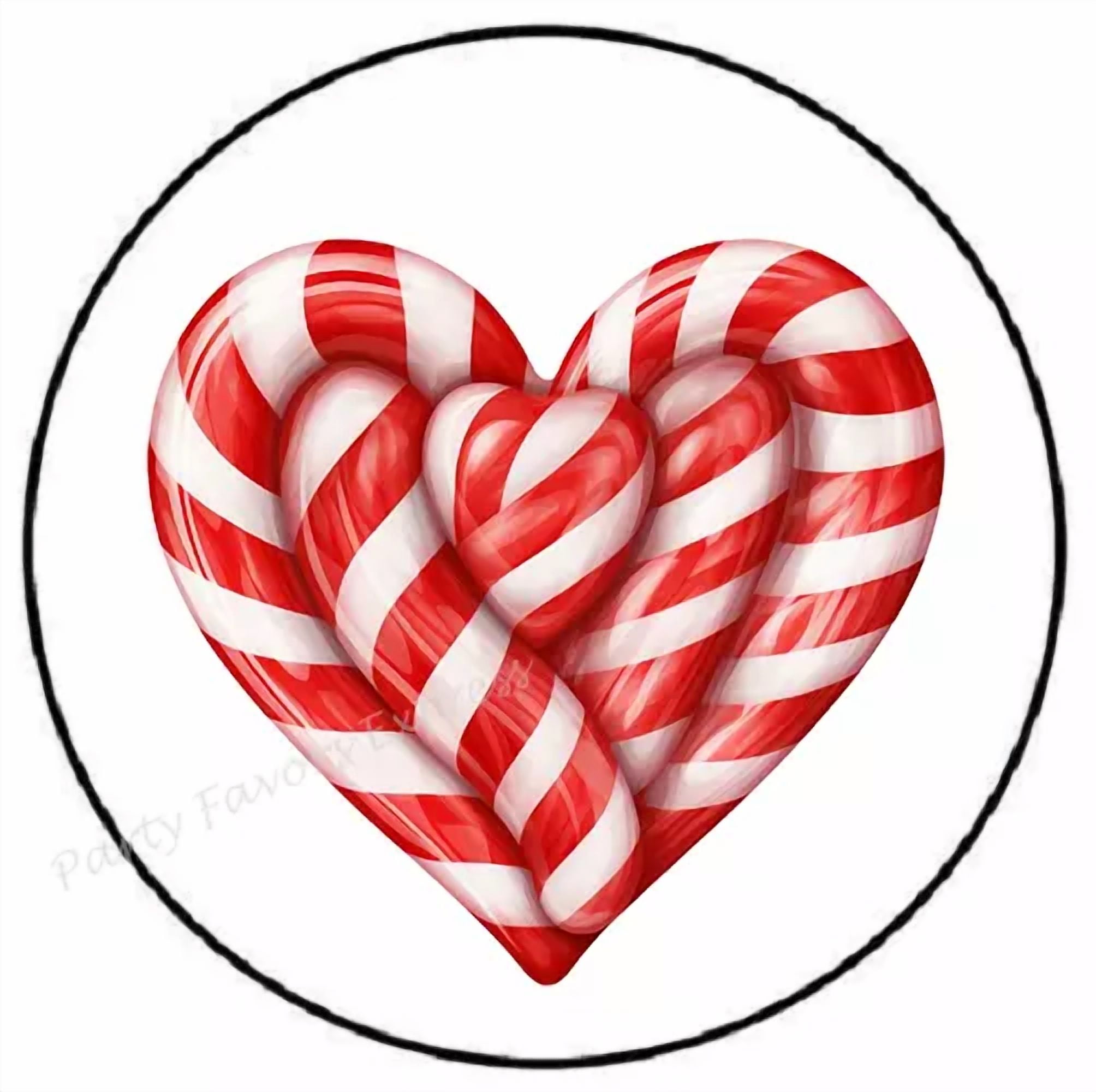 DOPASTICKER Candy Cane Heart Chris.Tmas Stickers Favors Gift You ...