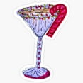 DOPASTICKER Candy Cane Martini Sticker Phone Sticker, Latop Sticker ...