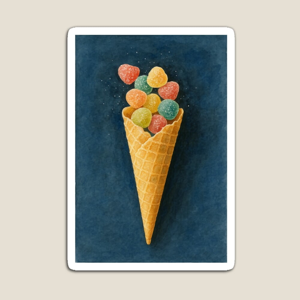 DOPASTICKER Candy Cone Delight Wrcolor Sweet Treats Illustration ...