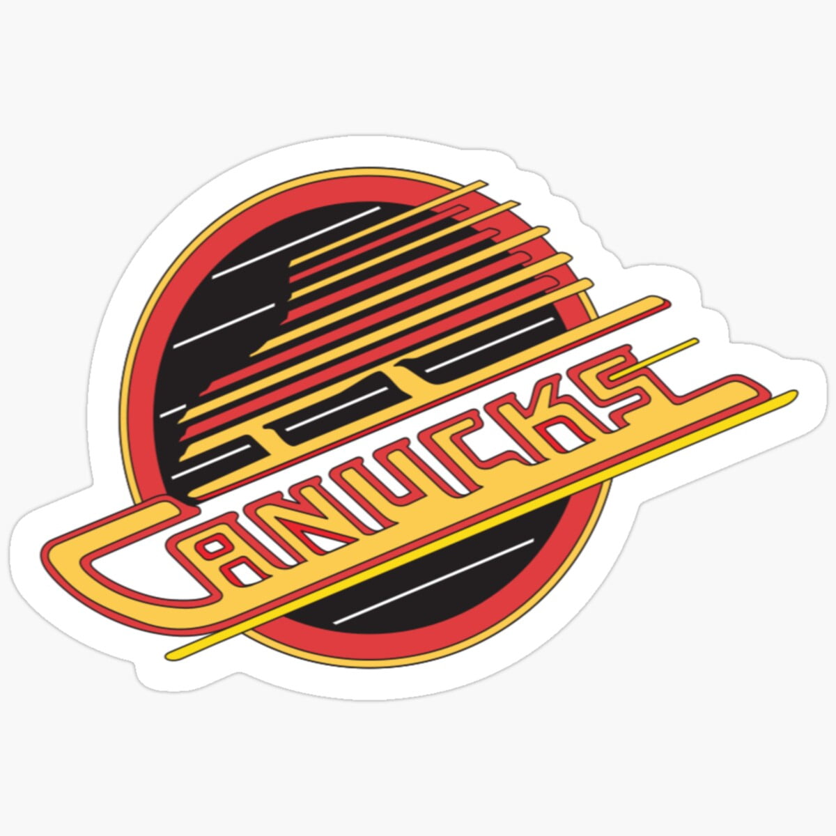 DOPASTICKER Canucks Retro Reverse Hockey Skate Sticker. Gift You ...