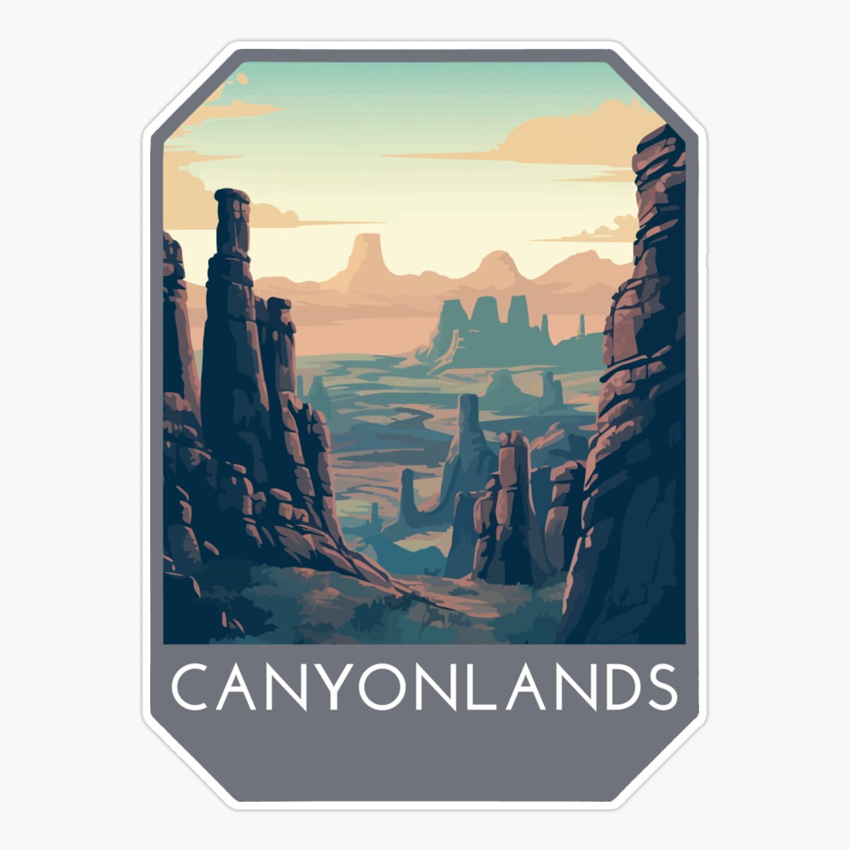 DOPASTICKER Canyonlands National Park Vintage Travel Art Sticker, Phone ...