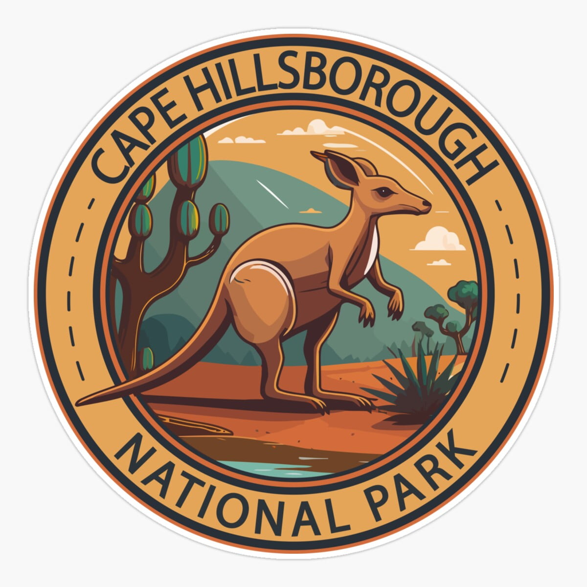 DOPASTICKER Cape Hillsborough National Park Australia Kangaroo Badge ...