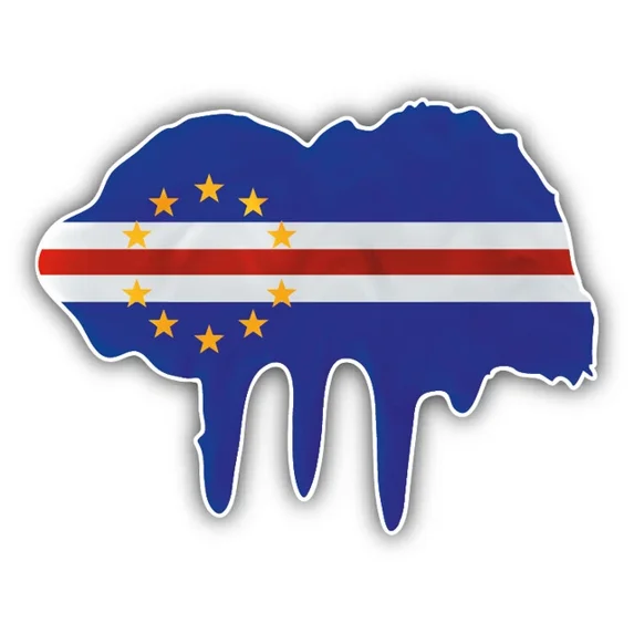 DOPASTICKER Cape Verde Flag Blot Car Sticker Phone Water Bottle ...