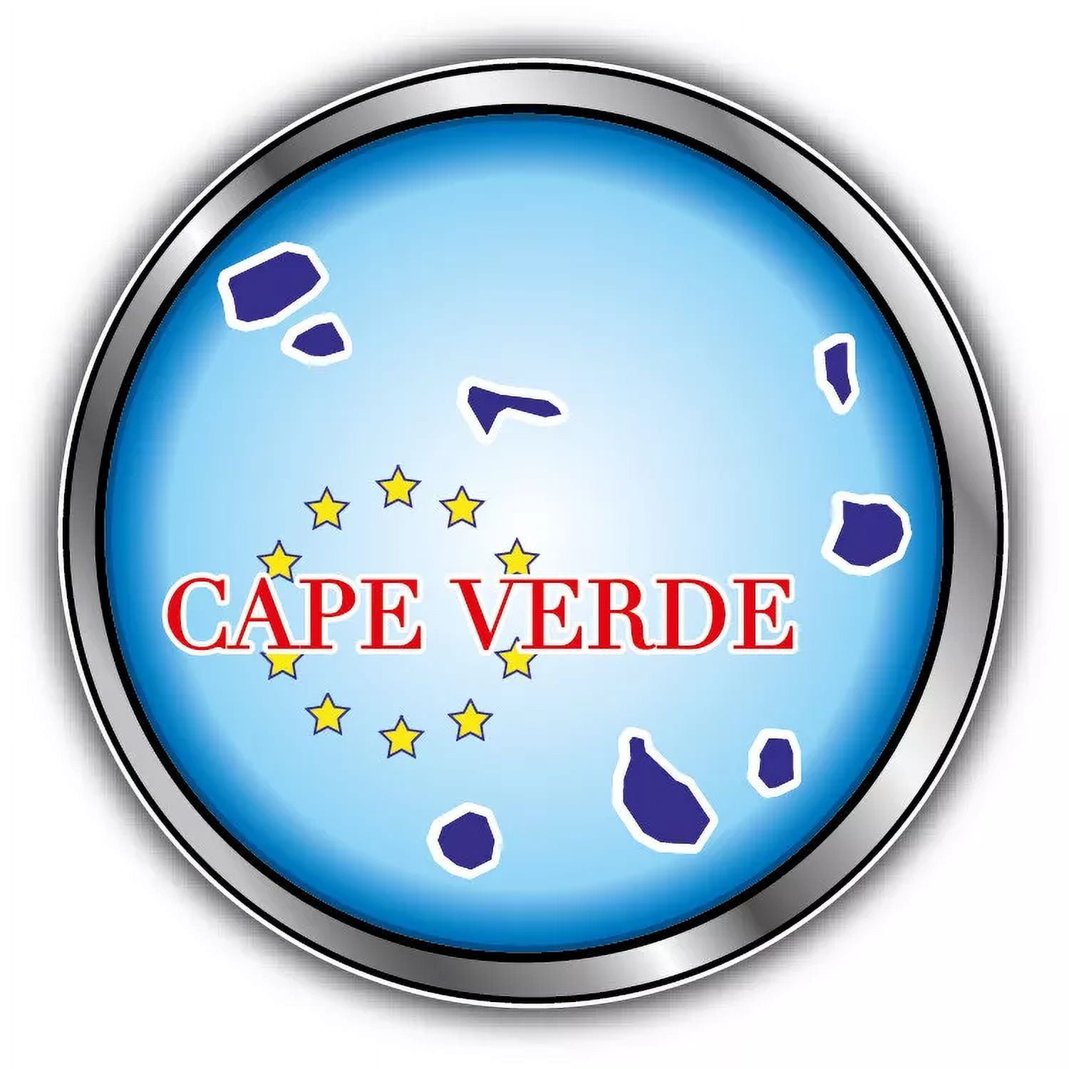 DOPASTICKER Cape Verde Map Flag Glossy Car Bumper Sticker Gift You ...