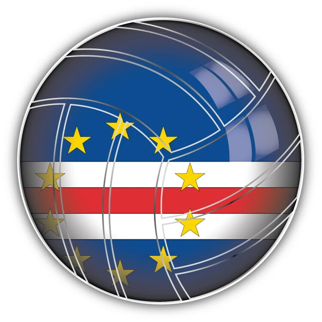 DOPASTICKER Cape Verde Volleyball World Flag Sticker Decal Phone Decal ...