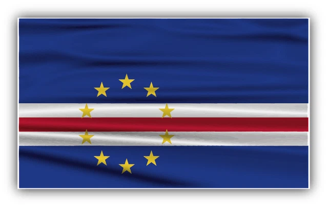 DOPASTICKER Cape Verde Wavy Flag Sticker Decal Phone Decal Water Bottle ...