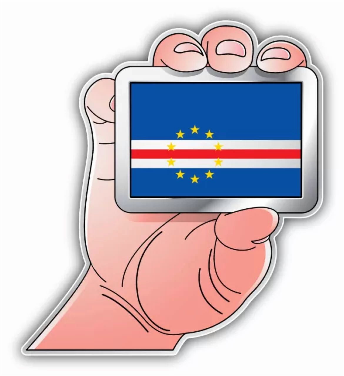 DOPASTICKER Cape Verde World Flag Hand Sticker Decal Phone Decal Water ...