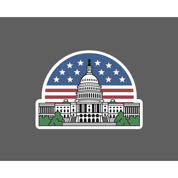 DOPASTICKER Capital Building Sticker Usa America Travel Washington Dc ...