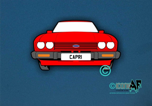 DOPASTICKER Capri Car Sticker Red, Laptop Phone Decal Water Bottle ...