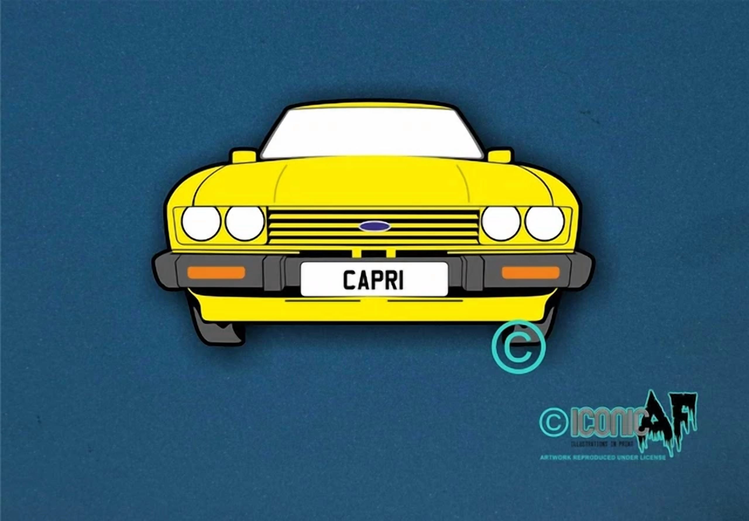 DOPASTICKER Capri Car Sticker Yellow, Laptop Phone Decal Water Bottle ...