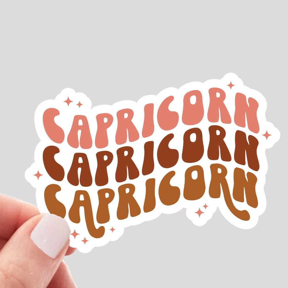 DOPASTICKER Capricorn Sticker, Retro Zodiac Capricorn Sticker ...