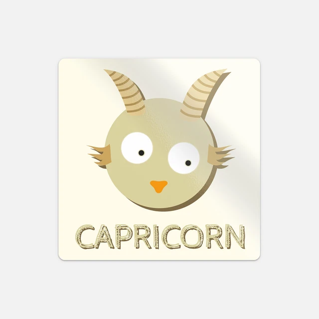 DOPASTICKER Capricorn Zodiac Sign Cartoon Simple Sticker Decal Phone ...