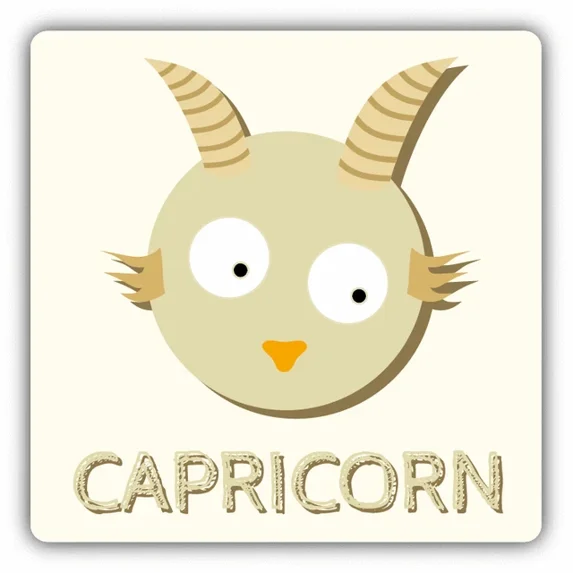 DOPASTICKER Capricorn Zodiac Sign Cartoon Sticker Decal Phone Decal ...