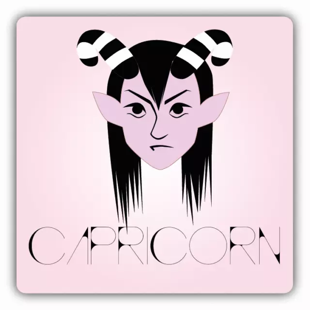 DOPASTICKER Capricorn Zodiac Sign Gothic Elf Sticker Decal Phone Decal ...