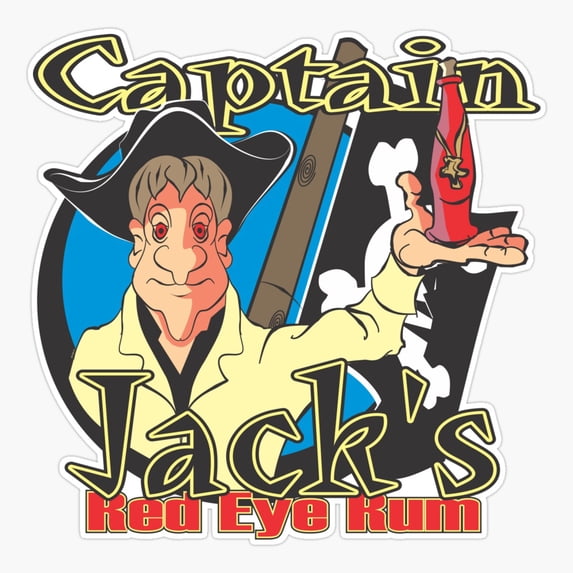 DOPASTICKER Captain Jack'S Red Eye Rum Sticker, Phone Sticker Car ...