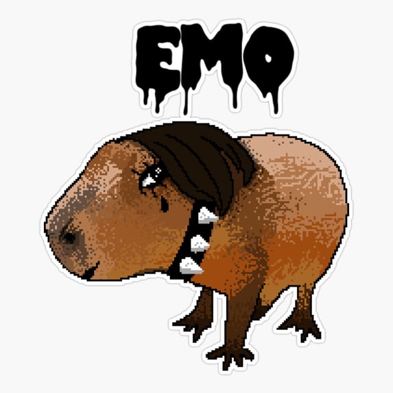 DOPASTICKER Capybara Emo Sticker, Phone Sticker Water Bottle Sticker ...