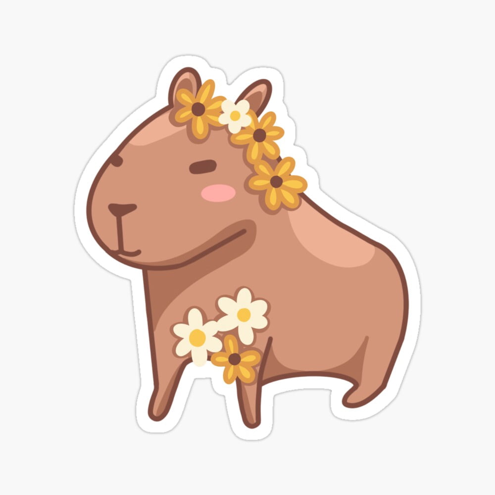 DOPASTICKER Capybara Flower Decorative Laptop, Phone Stickers ...