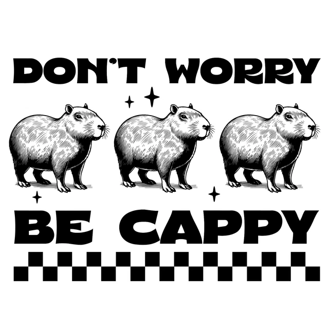 DOPASTICKER Capybara Sticker Cute Animal Don'T Worry Be Cappy Rodent ...