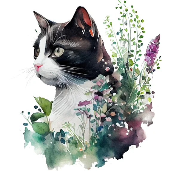 DOPASTICKER Car Sticker Black White Cat Sticker Phone Sticker, Latop ...