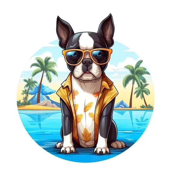 DOPASTICKER Car Sticker Boston Terrier Car Sticker Dogs Sticker Phone ...