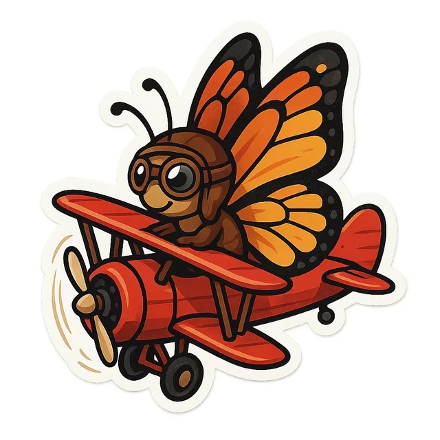 DOPASTICKER Car Sticker Butterfly Pilot Tuning Car Rear Window Phone ...