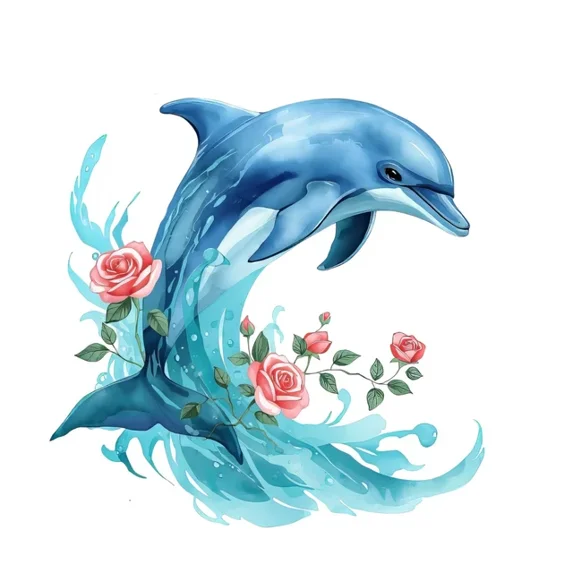 DOPASTICKER Car Sticker Car Rear Window Watercolor Dolphin Phone ...