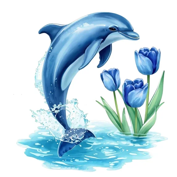 DOPASTICKER Car Sticker Car Rear Window Watercolor Dolphin Phone ...