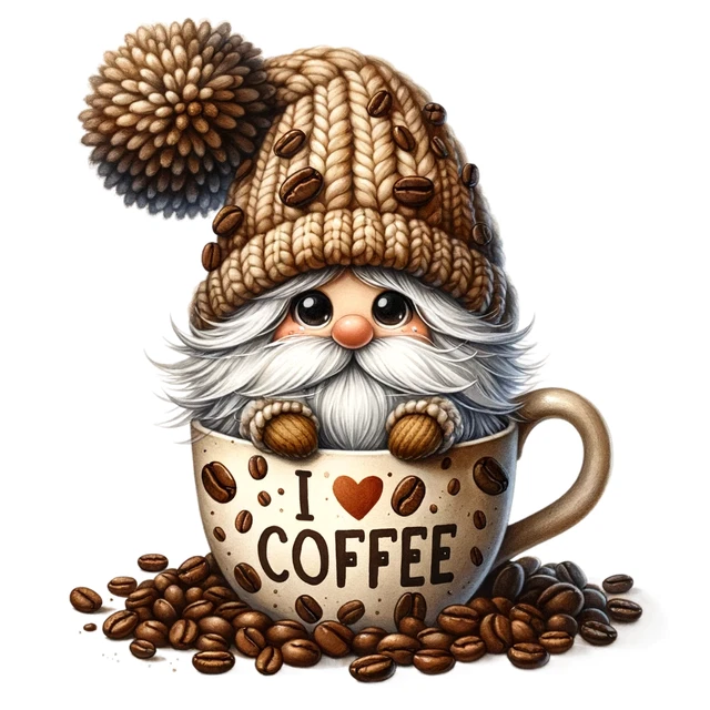 DOPASTICKER Car Sticker Coffee Gnome Sticker Phone Sticker, Latop ...