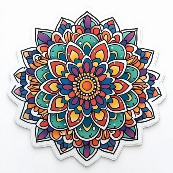 DOPASTICKER Car Sticker Colorful Mandala Sticker Phone Sticker, Latop ...
