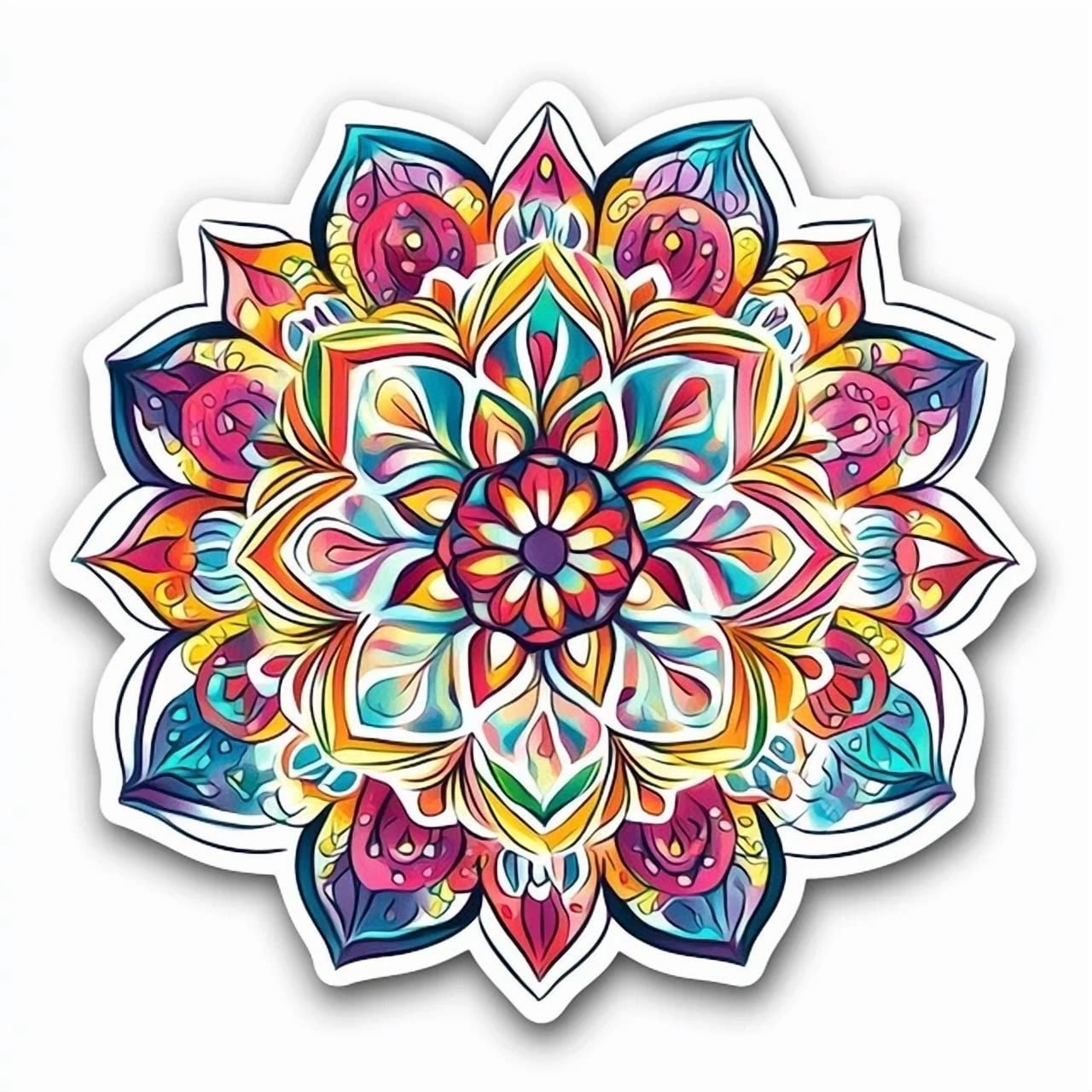 DOPASTICKER Car Sticker Colorful Mandala Sticker Phone Sticker, Latop ...