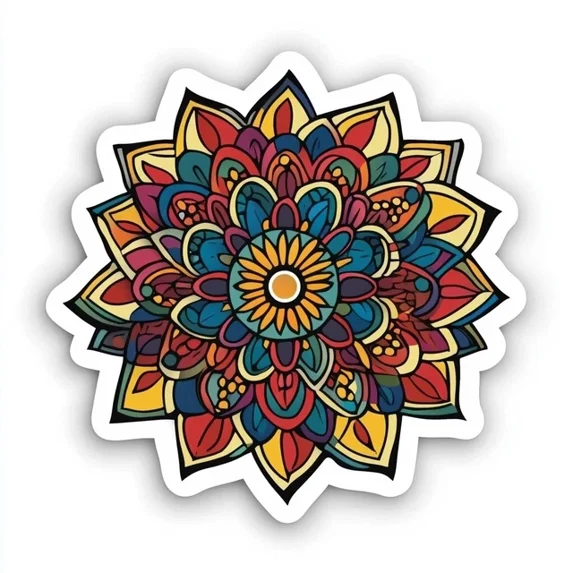 DOPASTICKER Car Sticker Colorful Mandala Sticker Phone Sticker, Latop ...