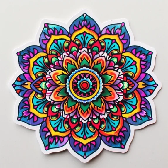 DOPASTICKER Car Sticker Colorful Mandala Sticker Phone Sticker, Latop ...