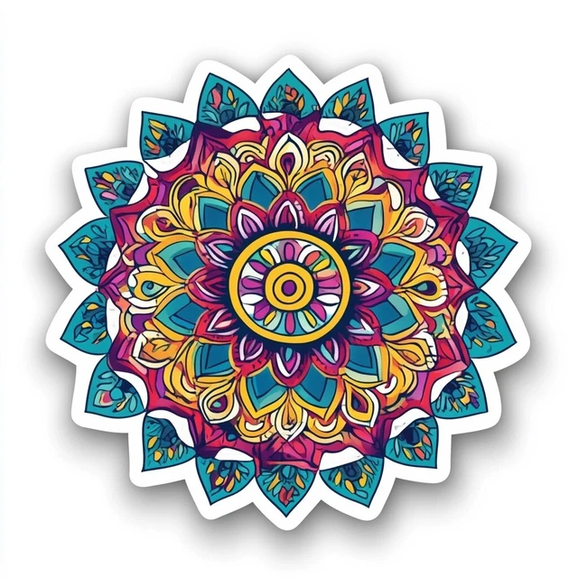 DOPASTICKER Car Sticker Colorful Mandala Sticker Phone Sticker, Latop ...