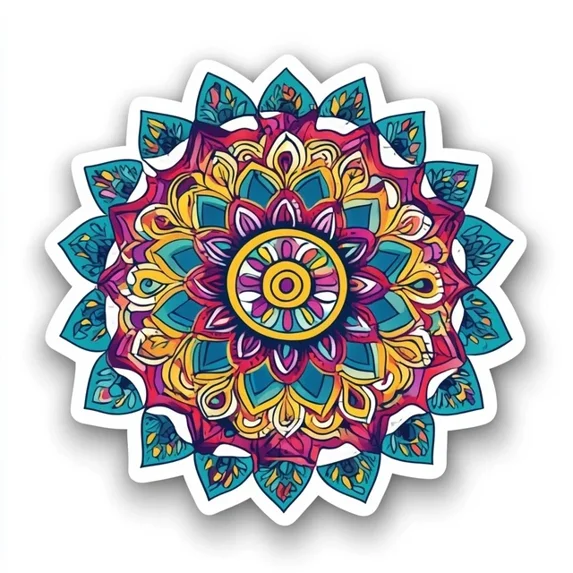 DOPASTICKER Car Sticker Colorful Mandala Sticker Phone Sticker, Latop ...