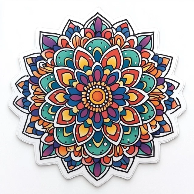 DOPASTICKER Car Sticker Colorful Mandala Sticker Phone Sticker, Latop ...