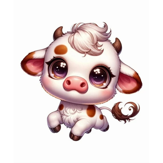 DOPASTICKER Car Sticker Cute Baby Cow Sticker Phone Sticker, Latop ...