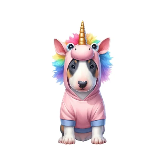 DOPASTICKER Car Sticker Dog In Unicorn Outfit Car Sticker Dogs Sticker ...