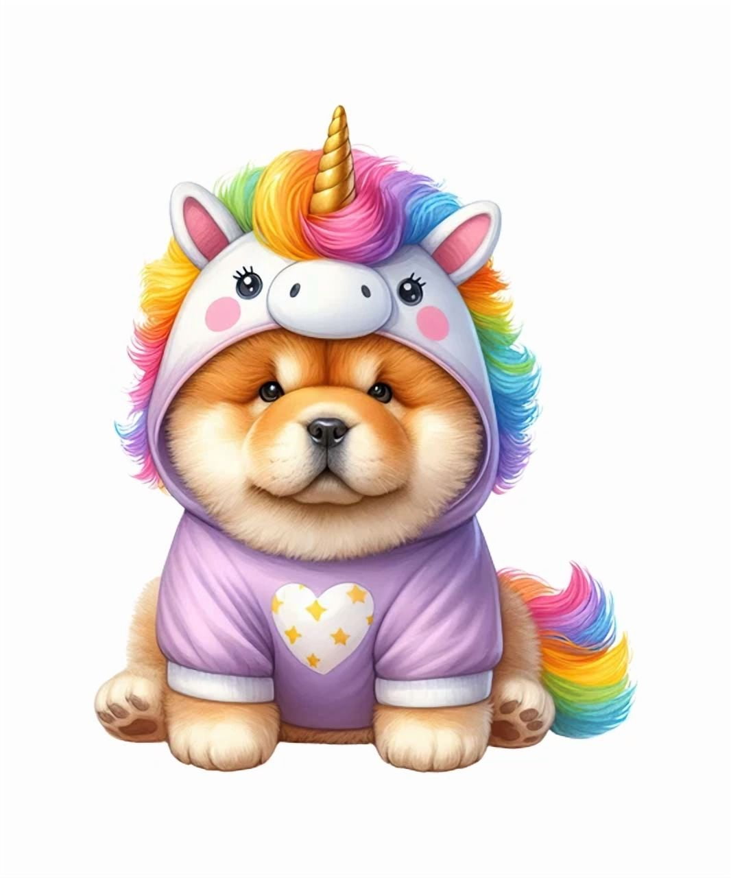 DOPASTICKER Car Sticker Dog In Unicorn Outfit Car Sticker Dogs Sticker ...