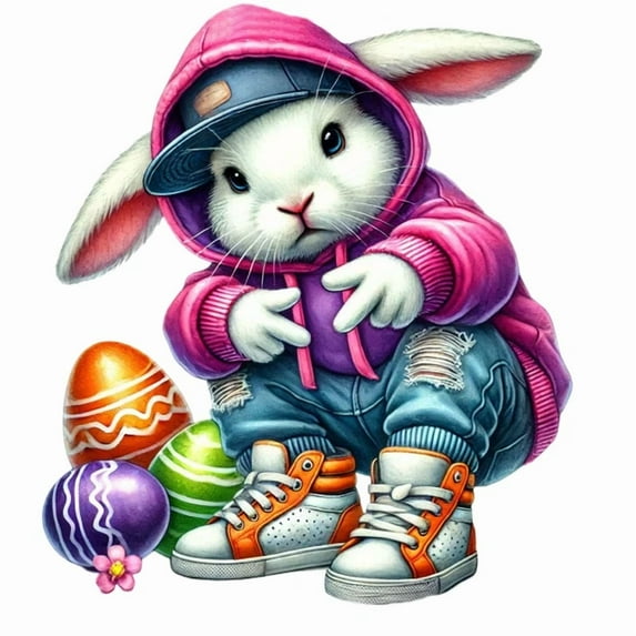 DOPASTICKER Car Sticker Egg Day Bunny Sticker Phone Sticker, Latop ...