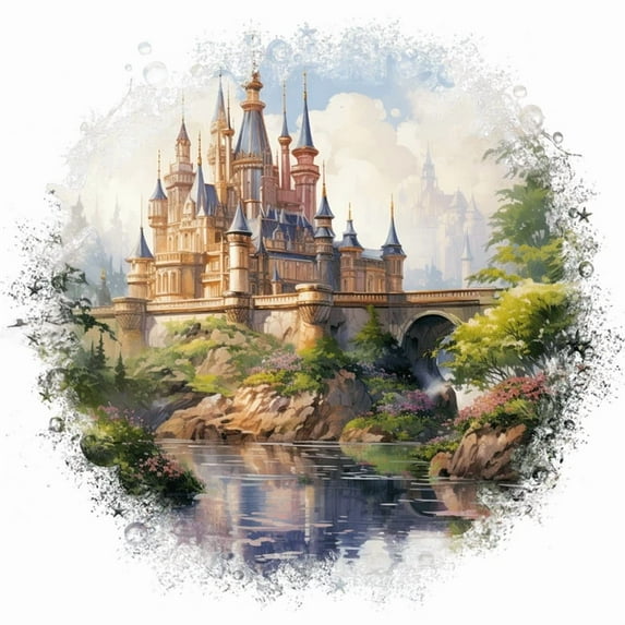 DOPASTICKER Car Sticker Fairytale Castle Sticker Phone Sticker, Latop ...