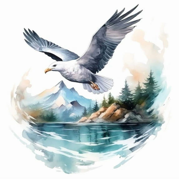 DOPASTICKER Car Sticker Flying Seagull Sticker Phone Sticker, Latop ...