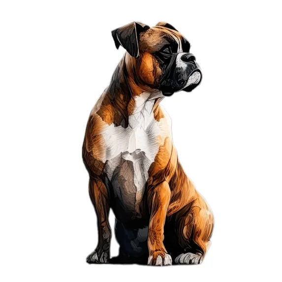 DOPASTICKER Car Sticker German Boxer Car Sticker Dogs Sticker Phone ...