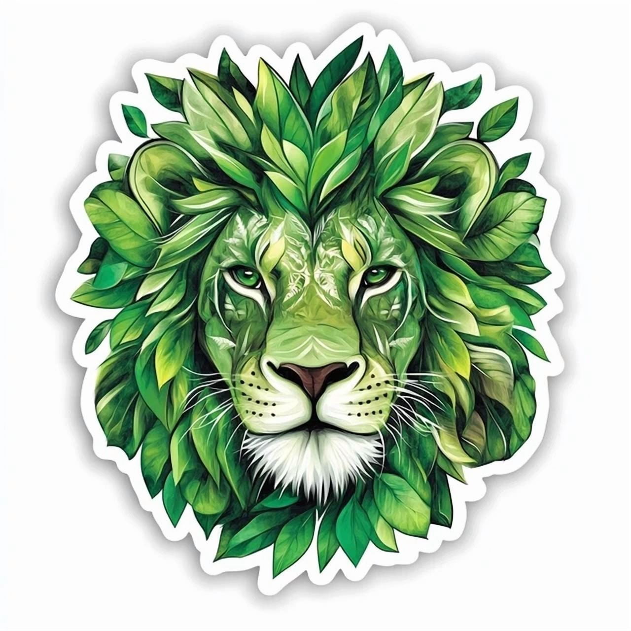 DOPASTICKER Car Sticker Green Lion Sticker Phone Sticker, Latop Sticker ...