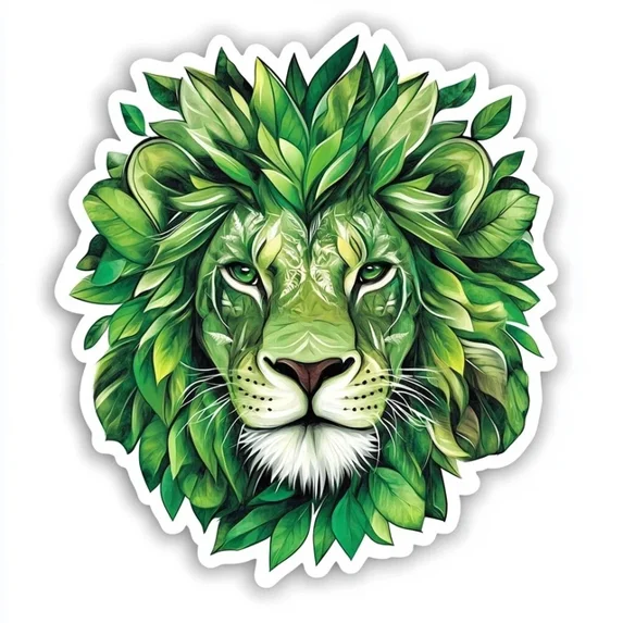 DOPASTICKER Car Sticker Green Lion Sticker Phone Sticker, Latop Sticker ...