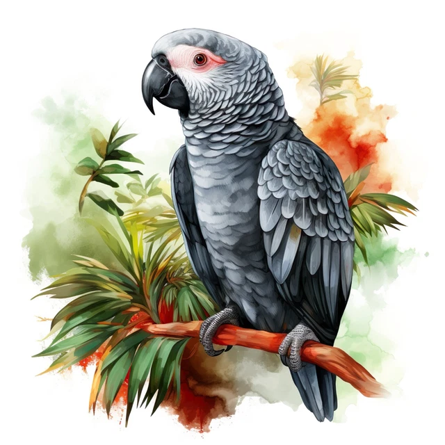 DOPASTICKER Car Sticker Grey Parrot Sticker Phone Sticker, Latop ...